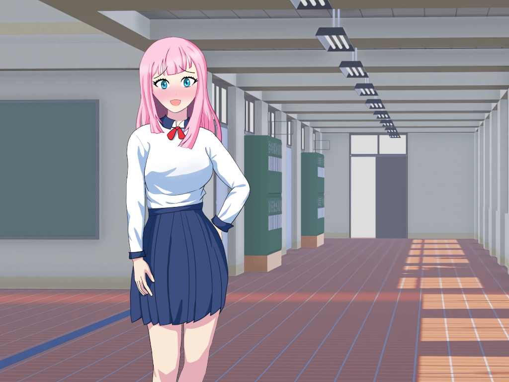 My First Visual Novel Character Sprite Pack - Hana School Girl by IAMST