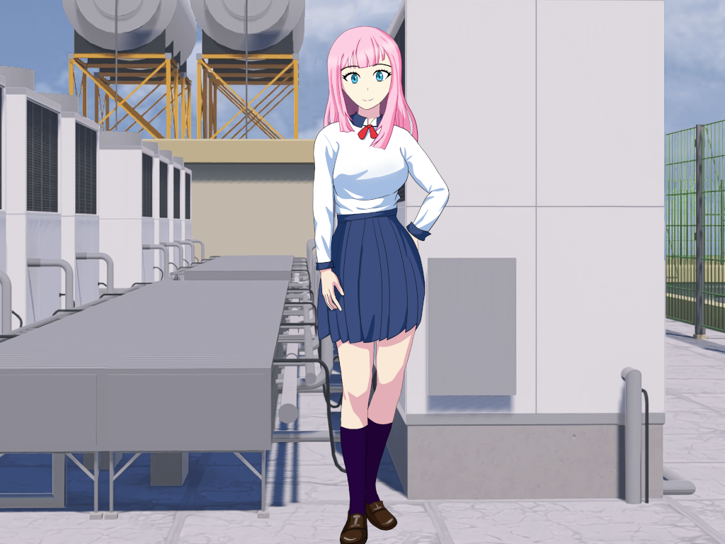 My First Visual Novel Character Sprite Pack - Hana School Girl by IAMST