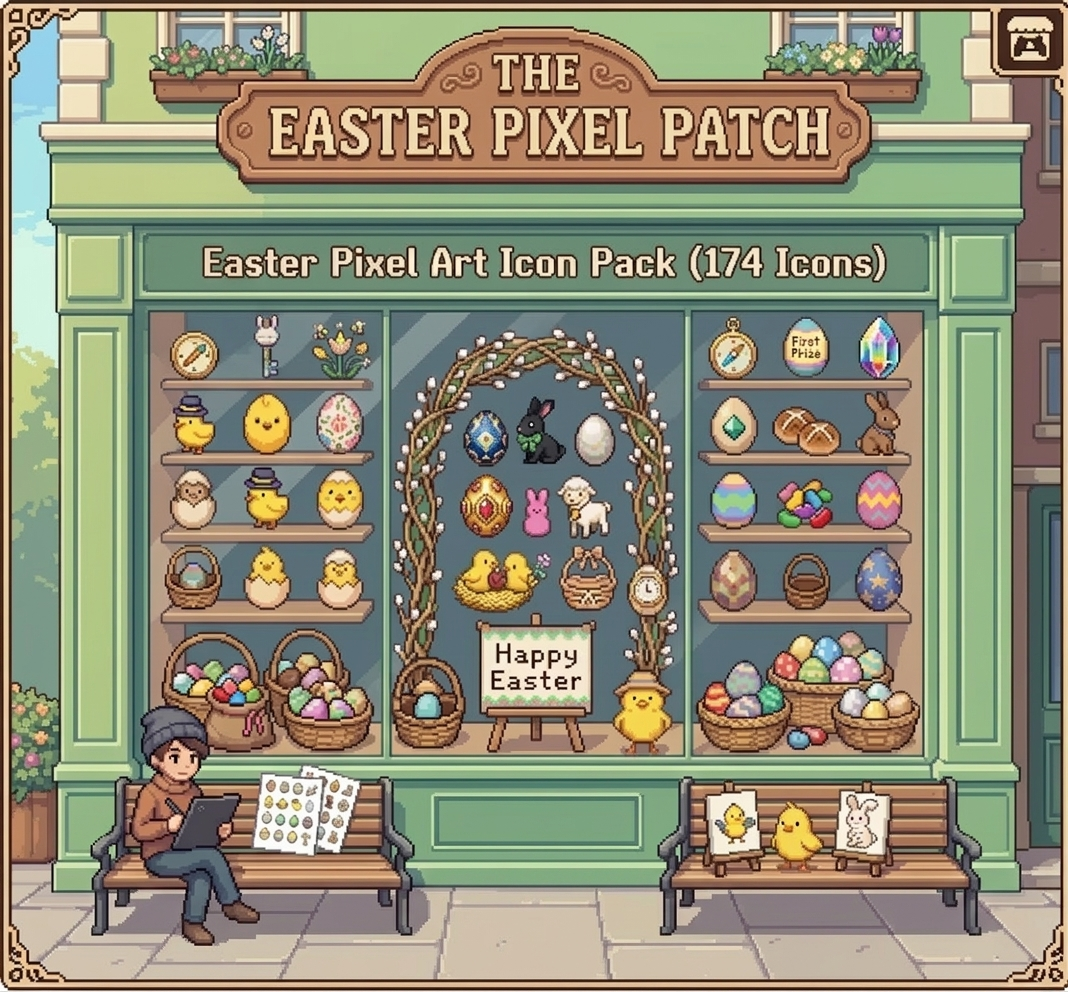 Easter Pixel Art Icon Pack (174 Icons) by kelvira