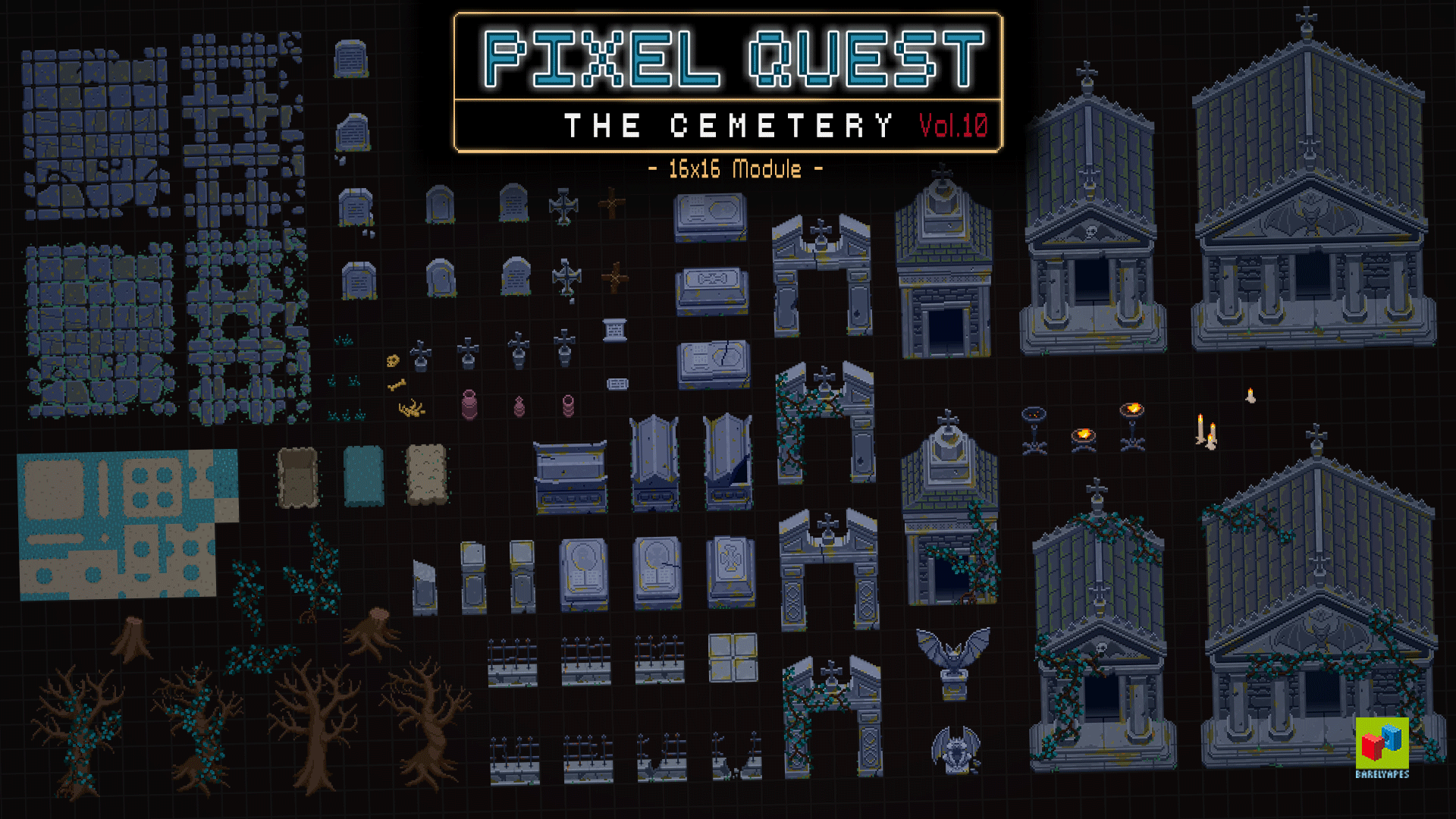 2D Pixel Quest Vol.10 - The Cemetery by Barely_Games