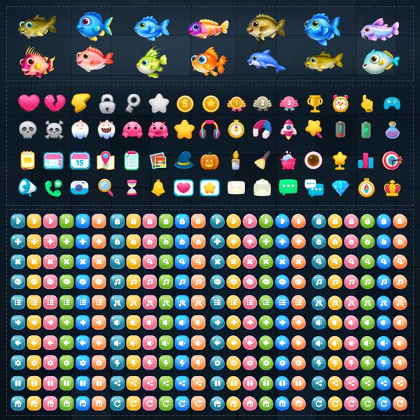 Fish Merge Game UI Kit by Coco Games Studio