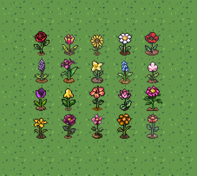 Wildflower Pack – Free Pixel Art Asset Pack by MutterPixel Studio