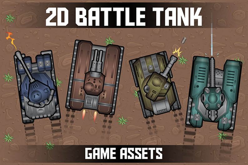 Free 2D Tank Game Assets by Free Game Assets (GUI, Sprite, Tilesets)