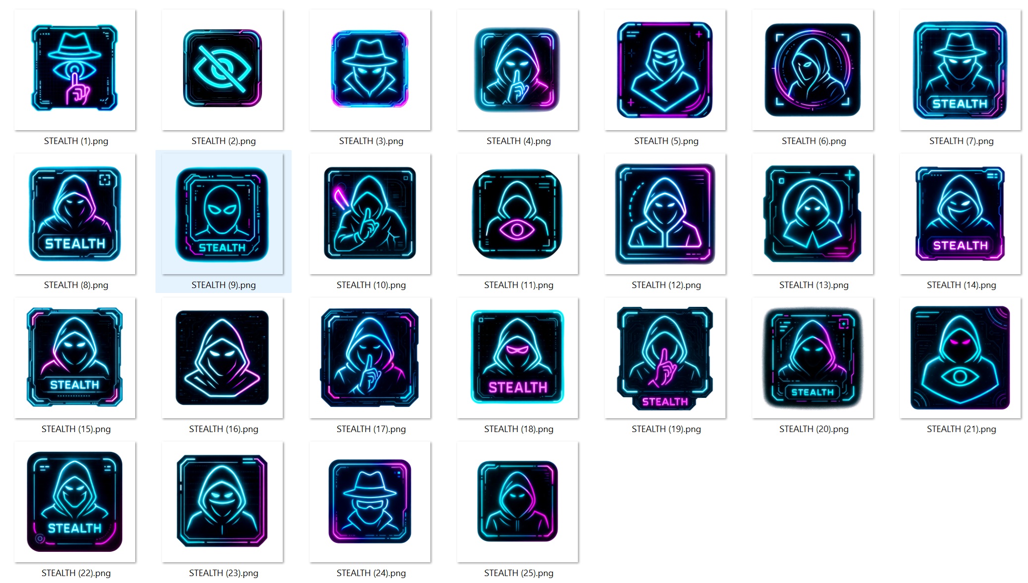 Cyberpunk Game UI Icons - Vol. 3 (100 Icons) by Aura Design Assets