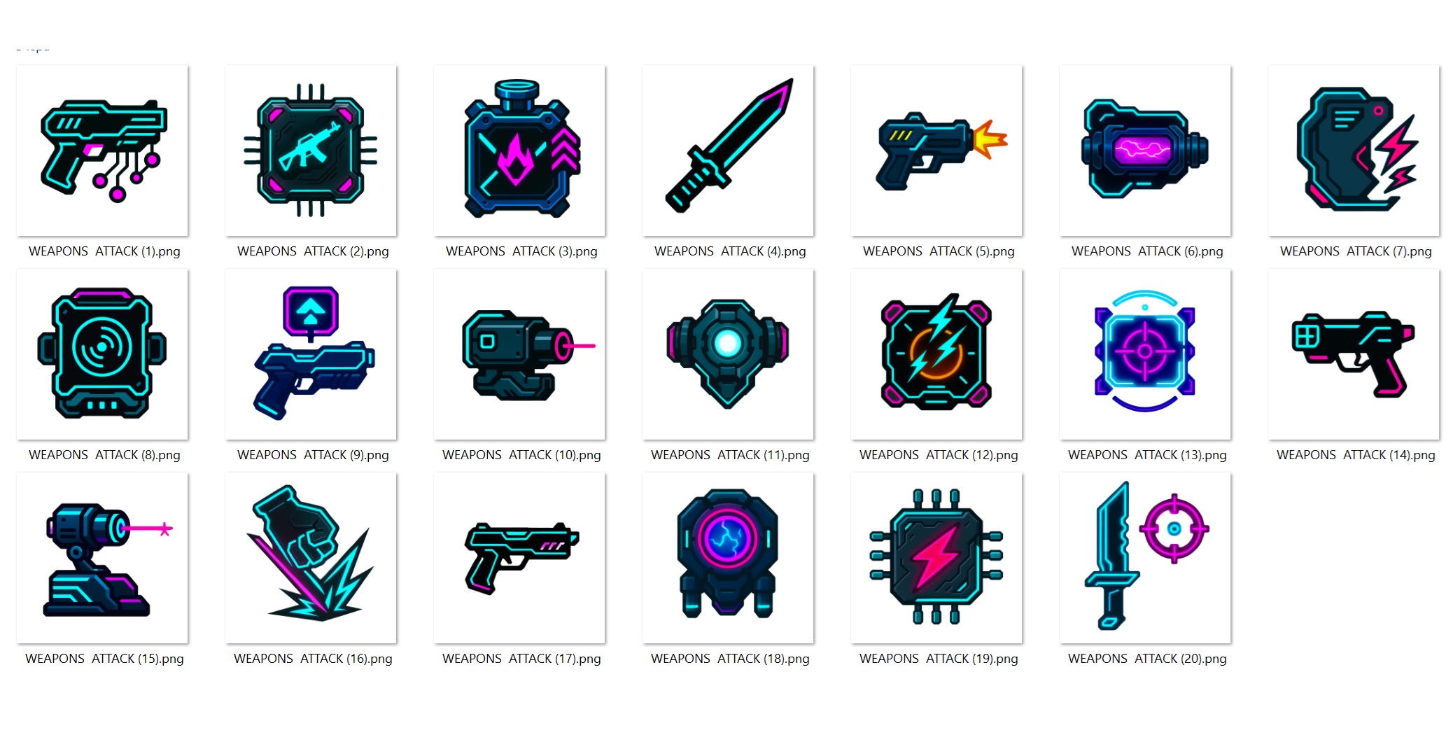 Cyberpunk Game UI Icons - Vol. 3 (100 Icons) by Aura Design Assets