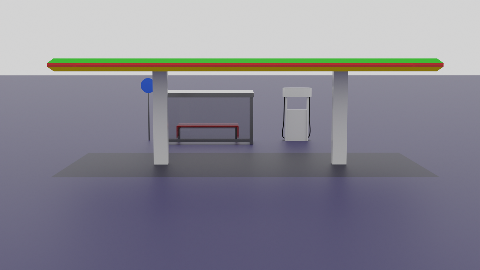 Low Poly Bus Station & Gas Station Pack – Stylized City Environment ...