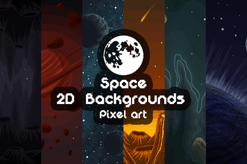 Space 2D Game Backgrounds Pixel Art by Free Game Assets (GUI, Sprite ...