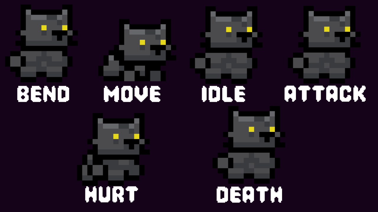 Werewolf 16x16 Platformer Character Sprite Sheet by ThePixelGame