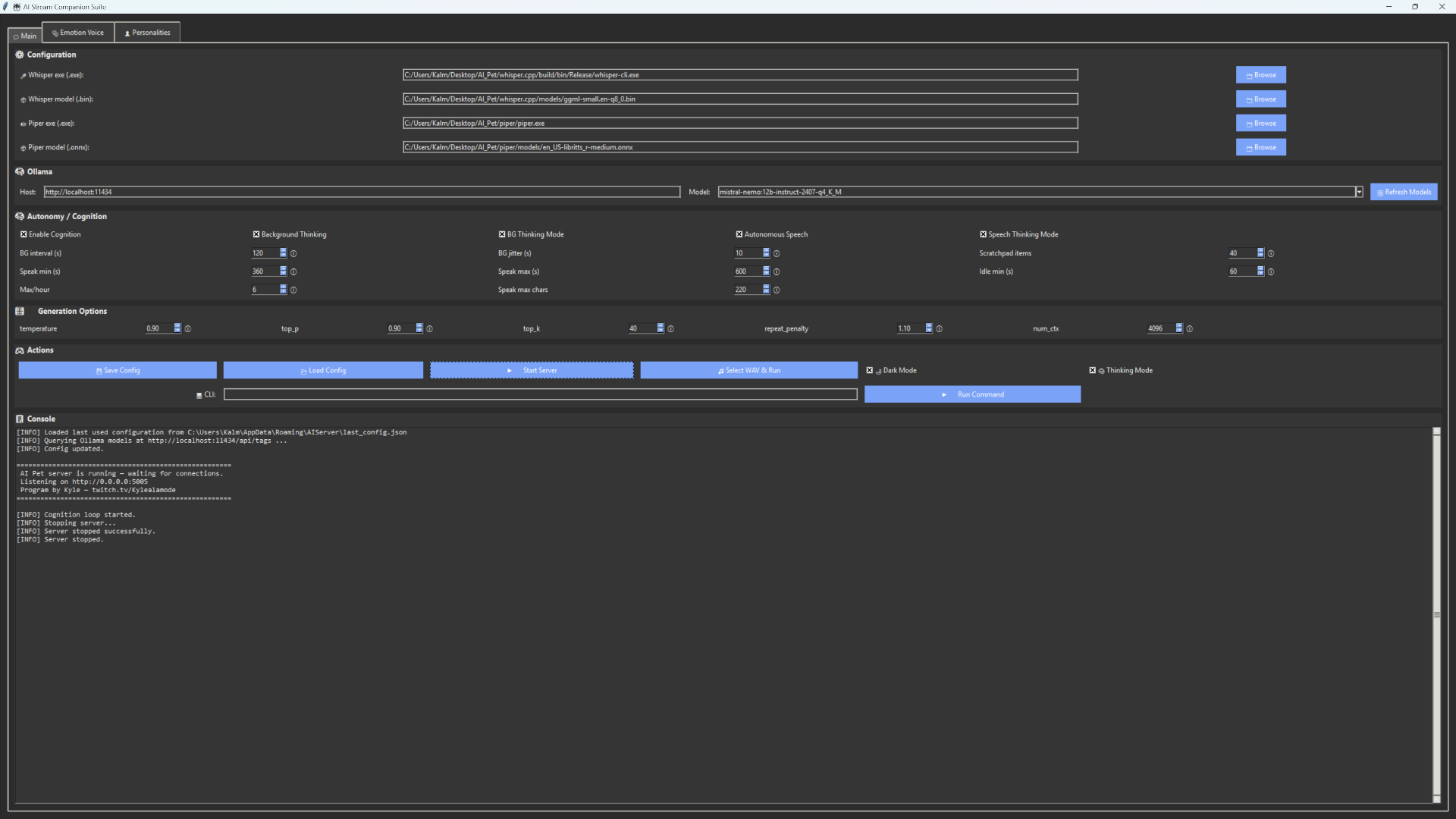AI Stream Companion Suite by Kylealamode