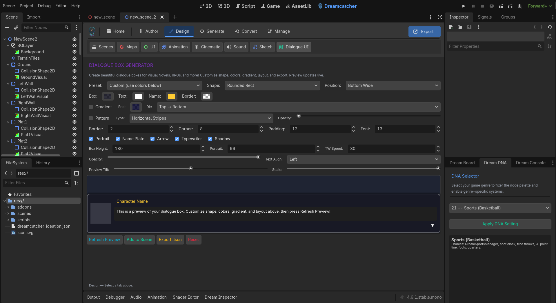 Dreamcatcher For Godot: Godot Game Creation Toolkit [Godot Plugin] by ...