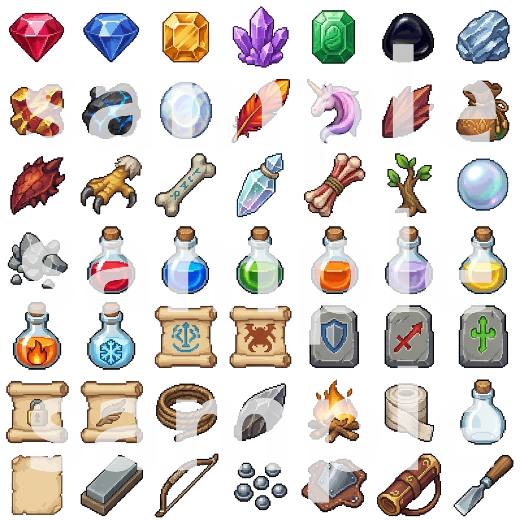 Pixel Medieval Fantasy Icon Pack by Cute SCKR