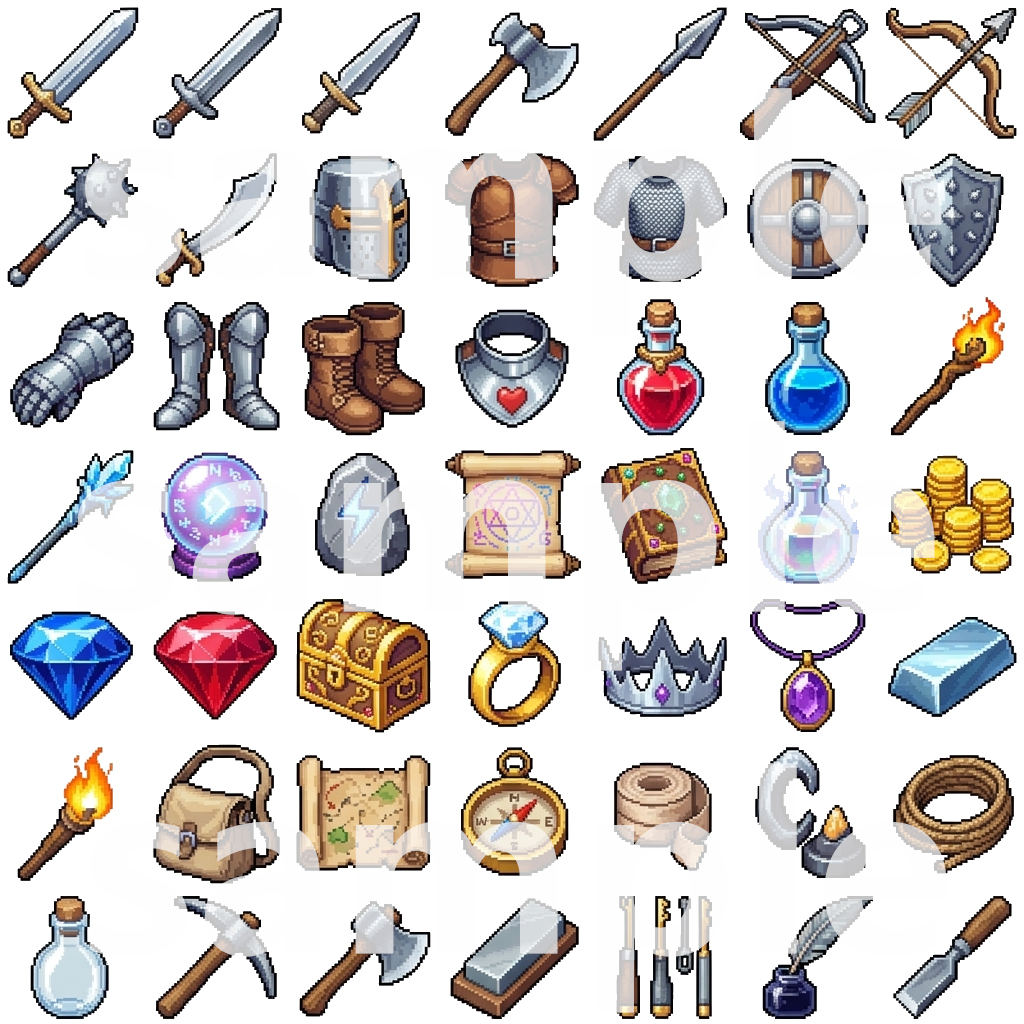 Pixel Medieval Fantasy Icon Pack by Cute SCKR
