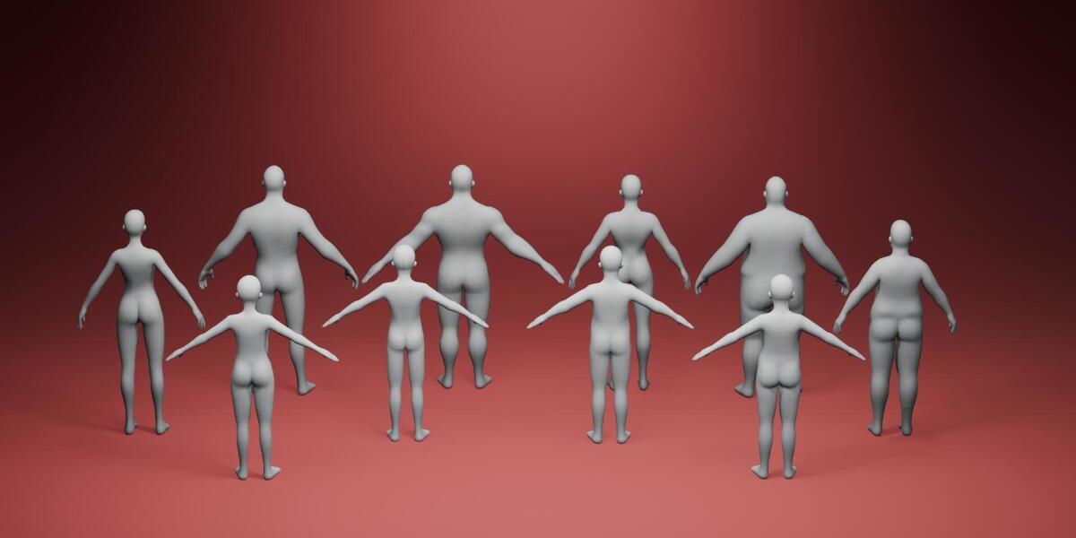 Realistic Human Body Base Mesh Pack – 10 Rigged 3D Models by 3DDisco