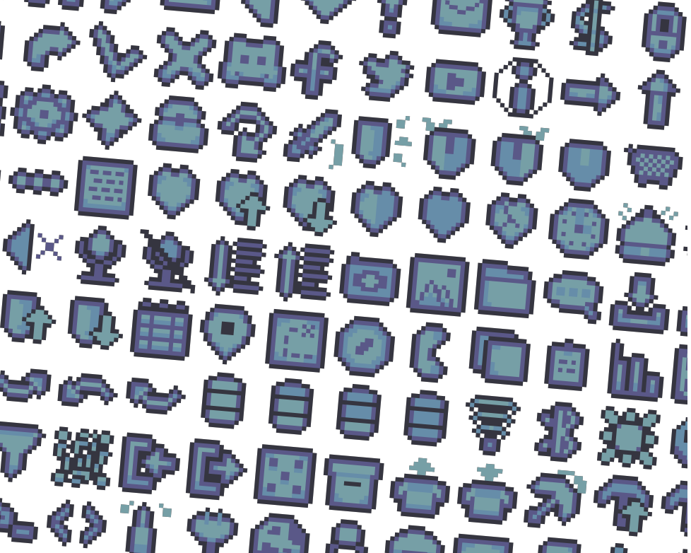 16x16 Pixel Game UI Icons – HUD, Settings & Interface Pack by Creedey