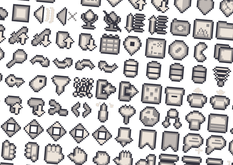 16x16 Pixel Game UI Icons – HUD, Settings & Interface Pack by Creedey