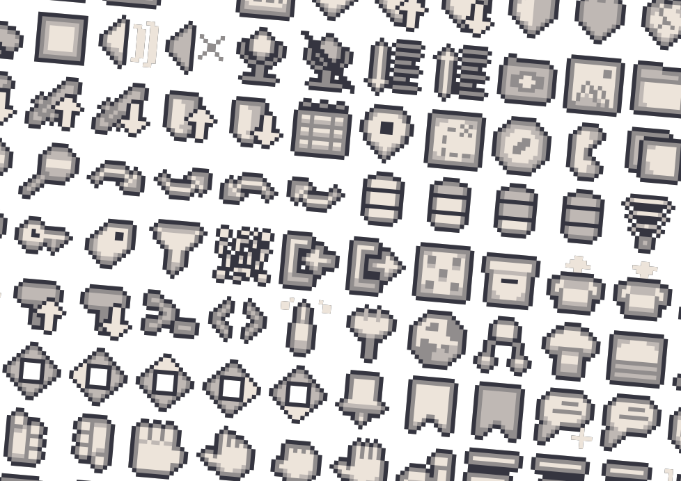 16x16 Pixel Game UI Icons – HUD, Settings & Interface Pack by Creedey