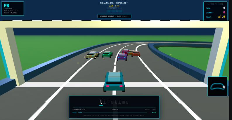 Neon Typeracer by RootOfCode
