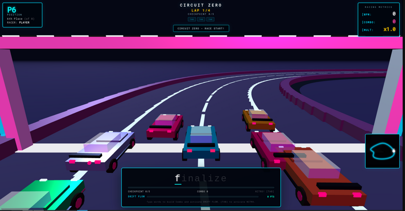 Neon Typeracer by RootOfCode