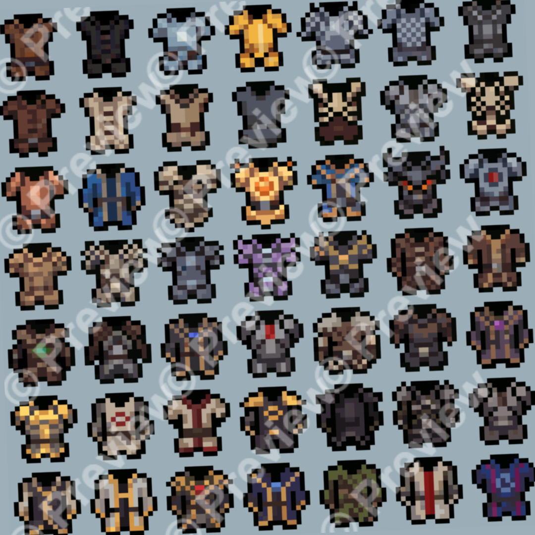 Rpg Chest Armor Icons Pixel Art 16x16 by Pixel-Banner