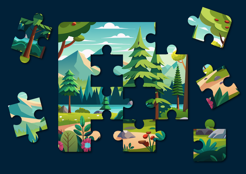Jigsaw Puzzle Game Assets | Nature by Royal Graphics Resources
