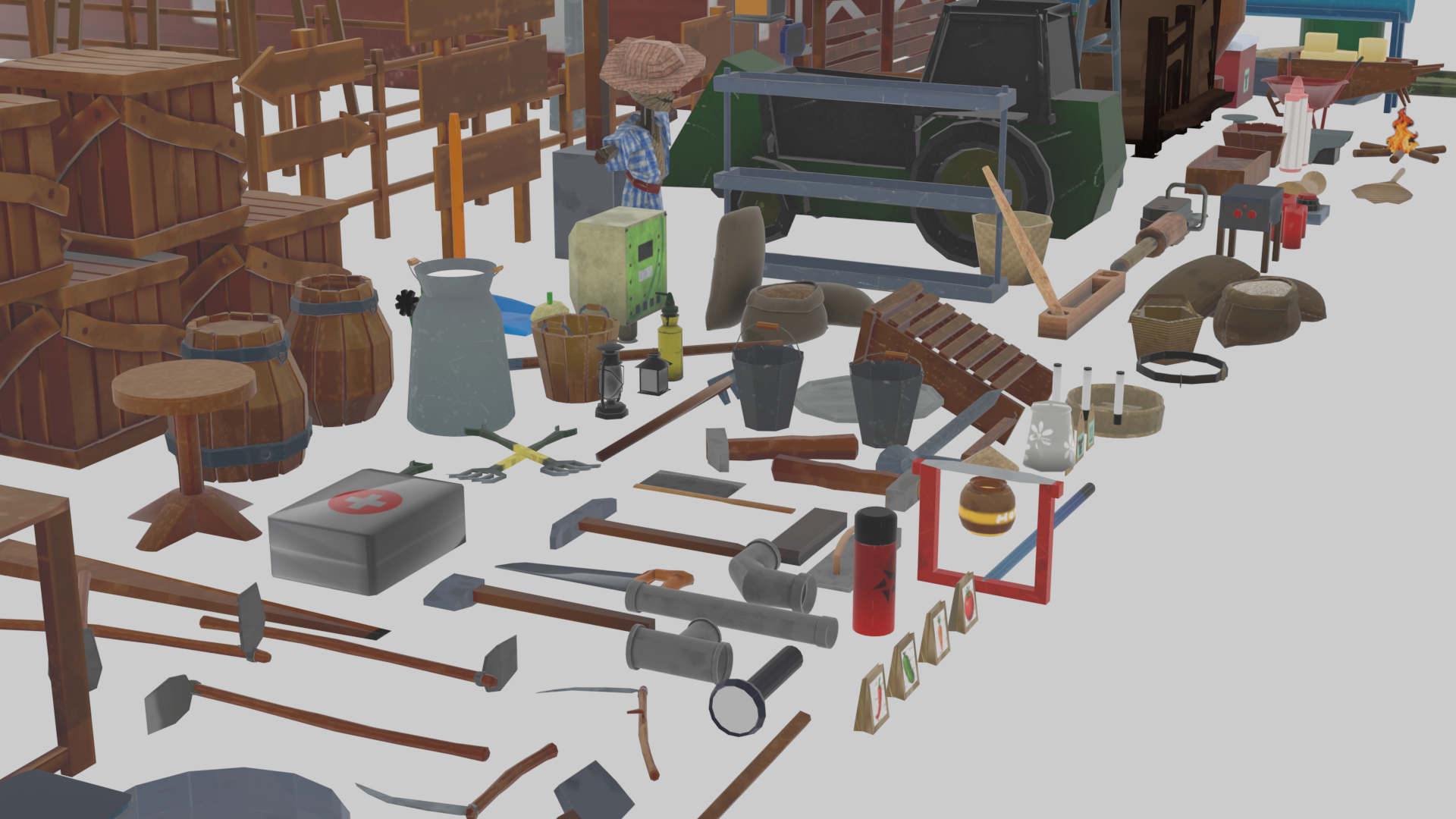 3D farm props Stylized asset pack by Pandora Entertainment
