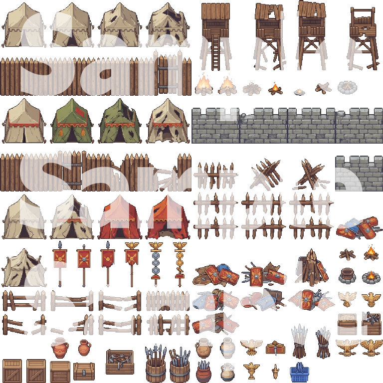 Roman Empire Pixel Art Tileset by Cute SCKR