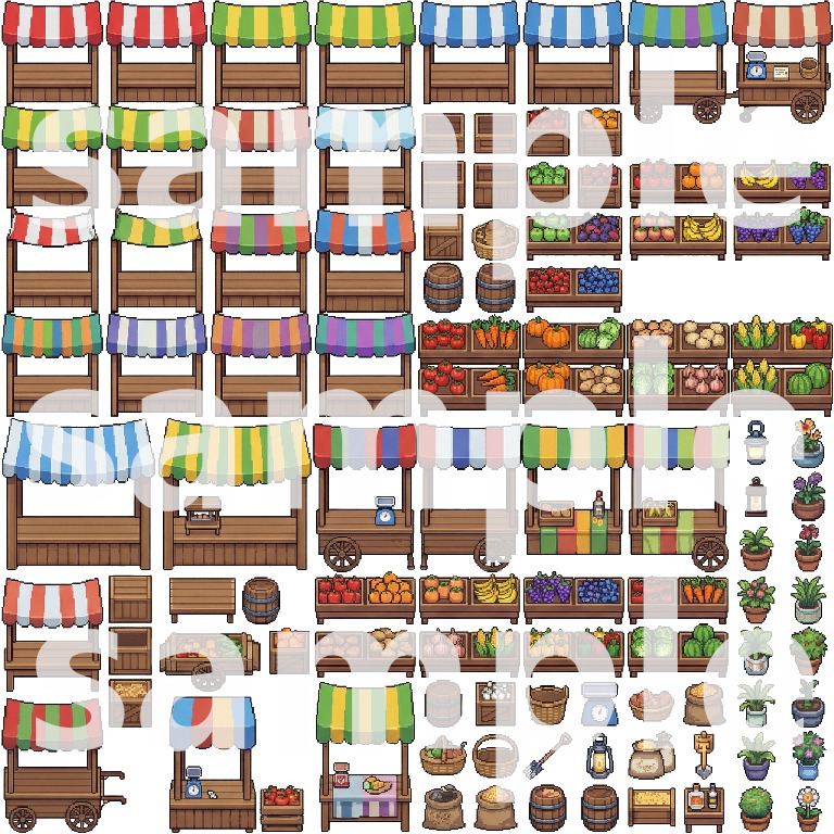 Farm Tileset - Pixel Art Farming Game Assets by Cute SCKR