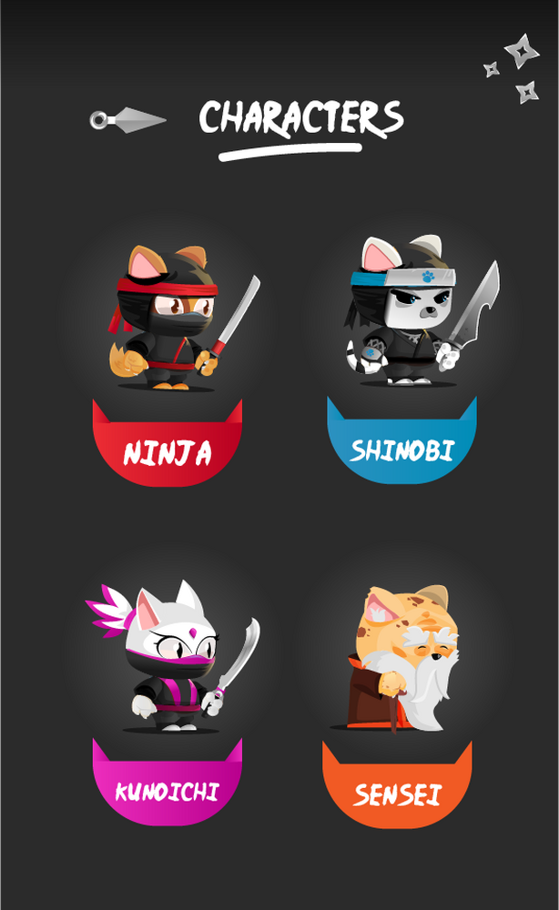 Ninja Cats Game Character Set by overcrafted