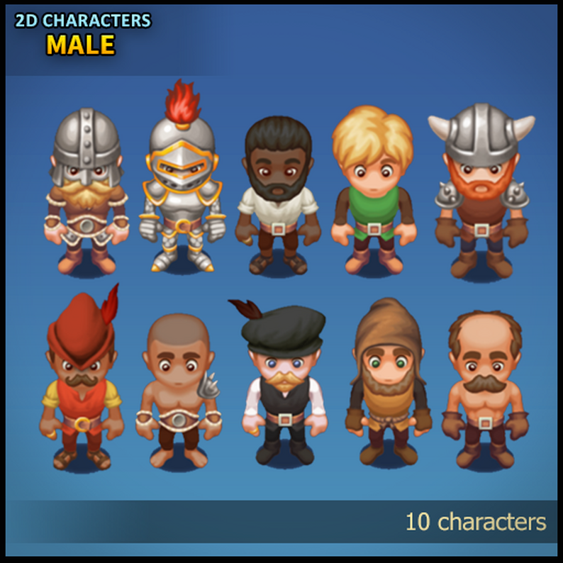 2D Characters - Male by Daniel Thomas