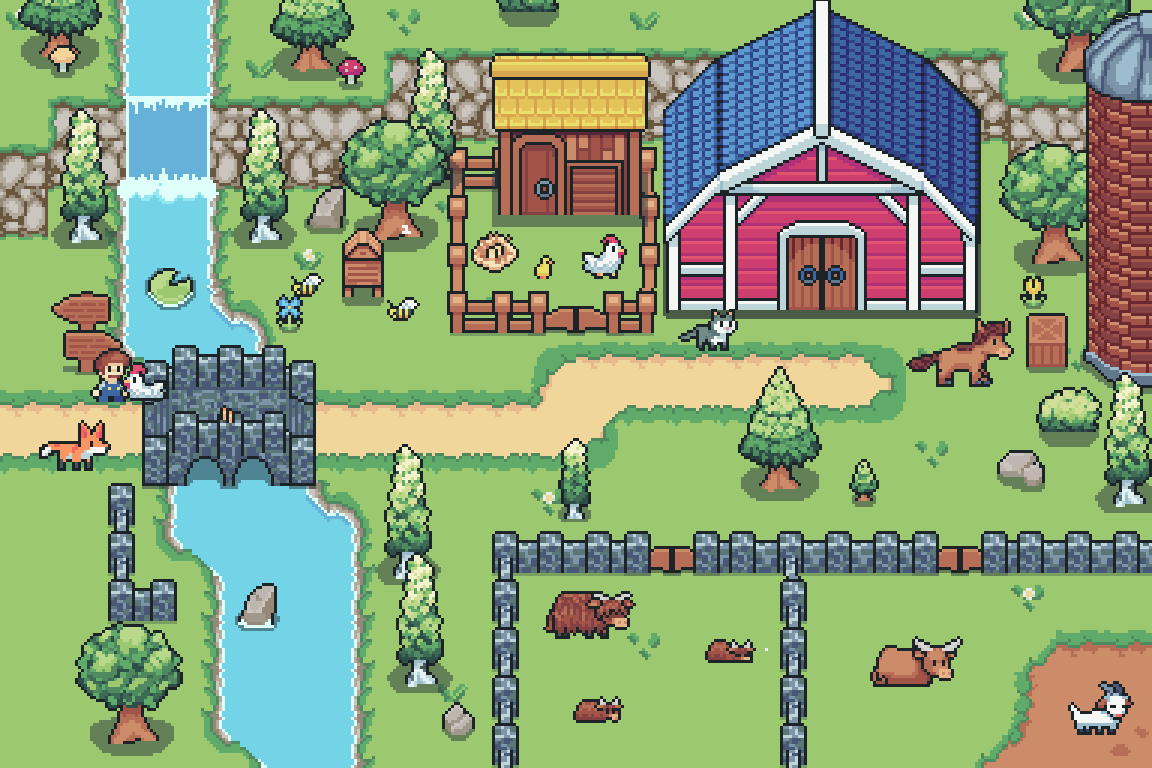 Update #3 Better Buildings and Towns - Pixel Farm RPG (16x16) Pixel Art ...