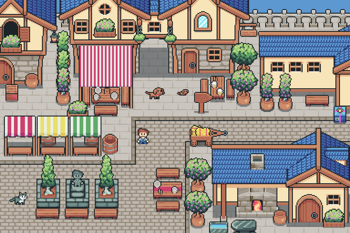 Update #3 Better Buildings and Towns - Pixel Farm RPG (16x16) Pixel Art ...