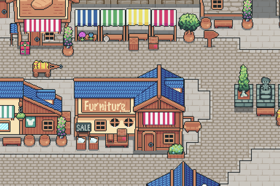 Update #4 Bigger Cities and Docks - Pixel Farm RPG (16x16) Pixel Art ...
