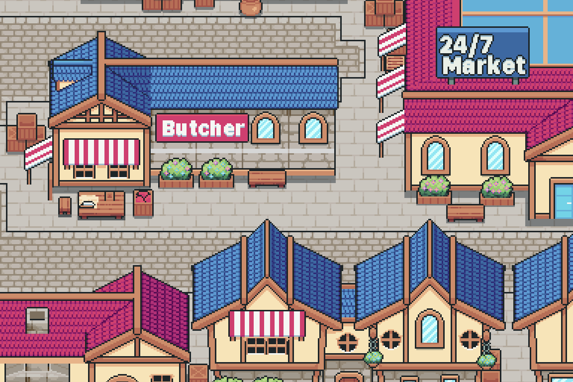 Update #4 Bigger Cities and Docks - Pixel Farm RPG (16x16) Pixel Art ...