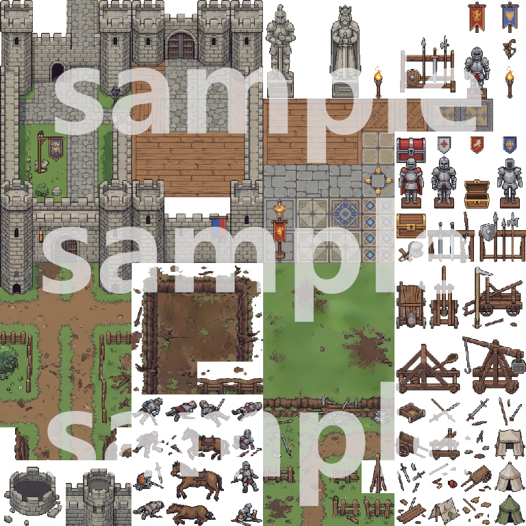 Medieval Siege & Castle Tileset by Cute SCKR