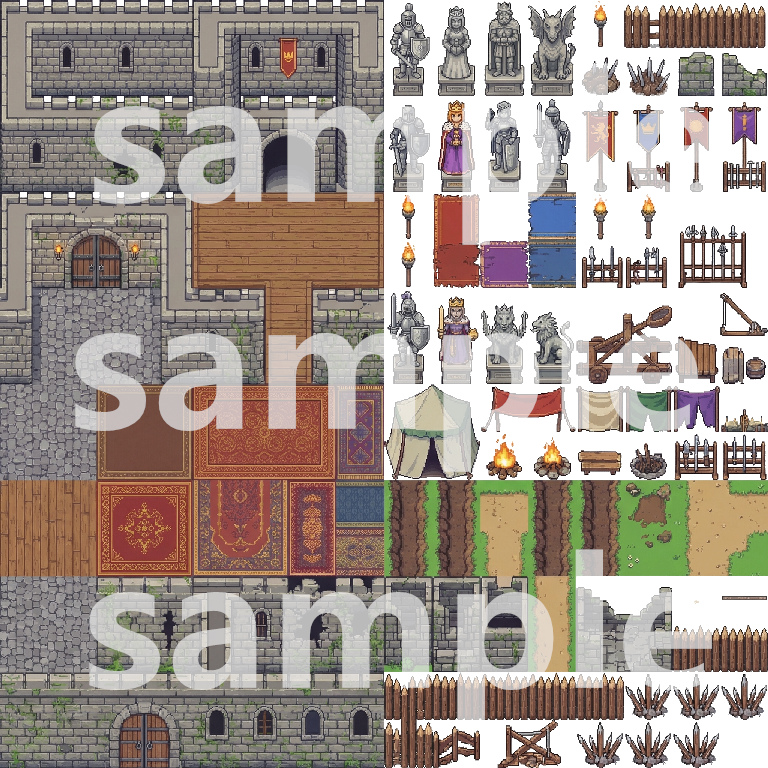 Medieval Siege & Castle Tileset by Cute SCKR