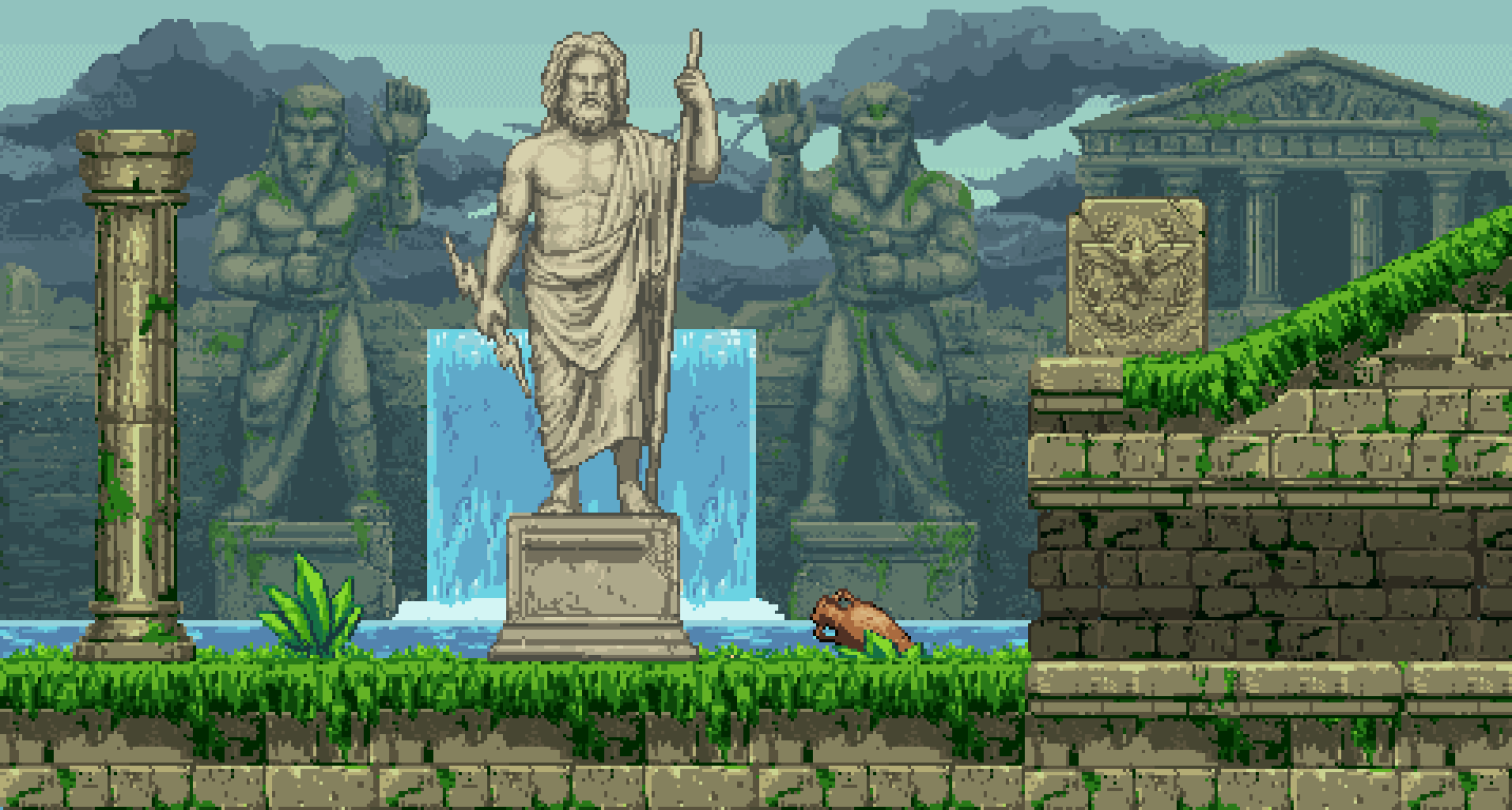 Ancient Ruins Temple – 2D Pixel Art Platformer Asset Pack by Pozac