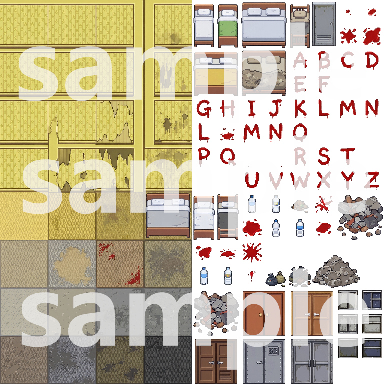 Backrooms Pixel Art Tileset by Cute SCKR