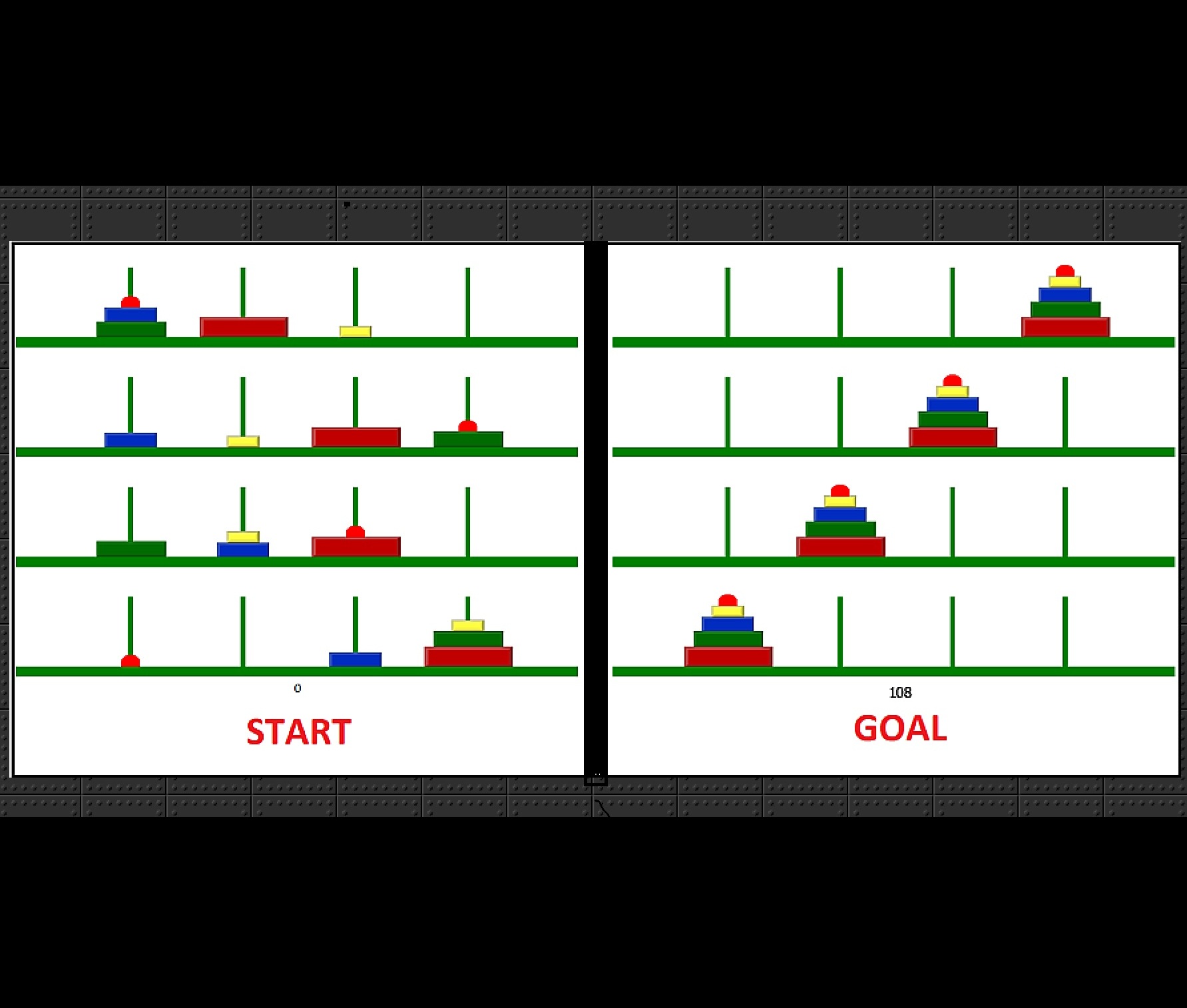 4X4 Towers Of Hanoi GAME 1 by Classic Logic Puzzles