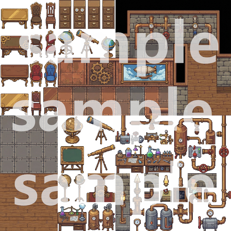 Steampunk Pixel Art Tileset by Cute SCKR