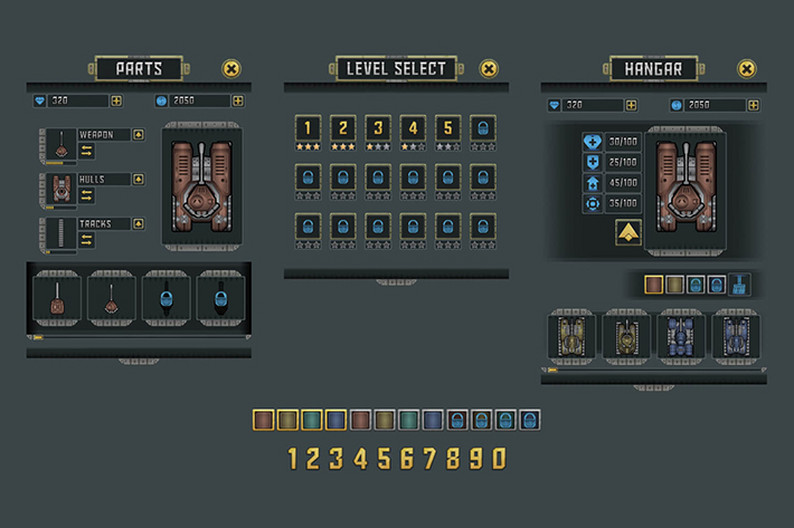Top Down Tank GUI by Free Game Assets (GUI, Sprite, Tilesets)