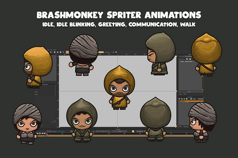 4-Direction NPC Character Sprites by Free Game Assets (GUI, Sprite ...