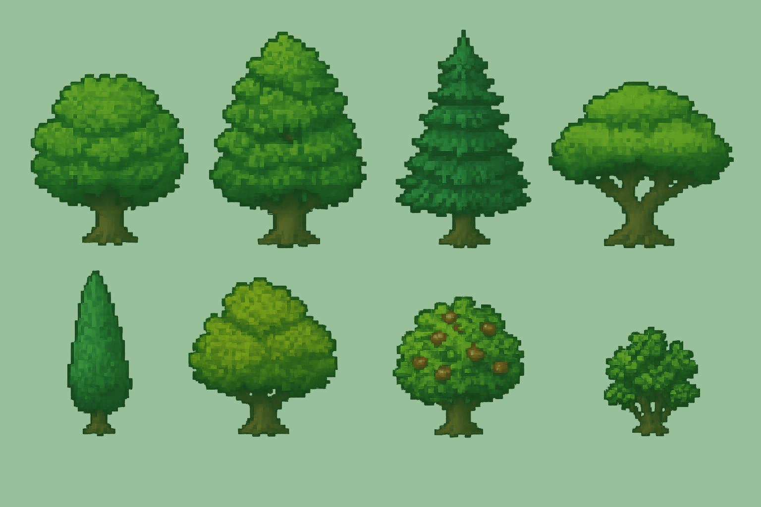 Pixel Art Trees by Joao9396