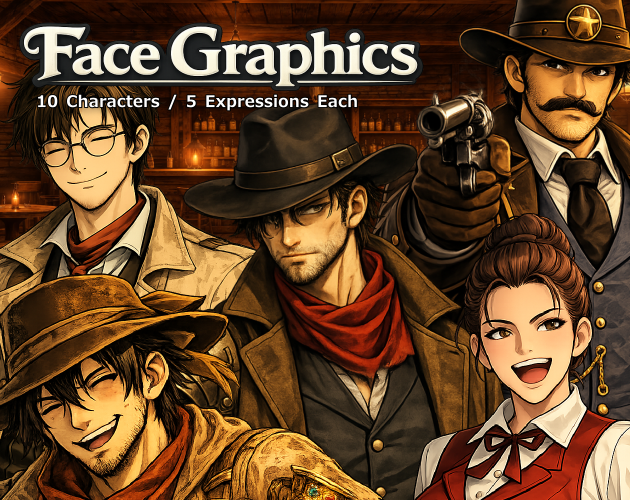 FG06 — 50 Face Graphics (PNG) by Pixel Material Studio