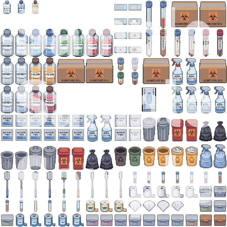 Modern Laboratory Pixel Art Tileset Pack by Cute SCKR