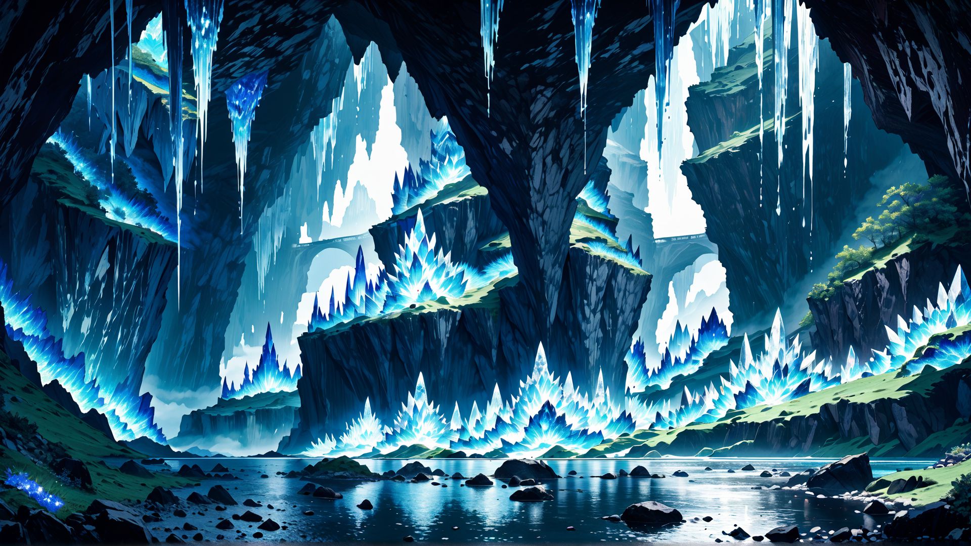 Anime Magical Caves Background Pack — 100 Conceptual Backgrounds 1080p