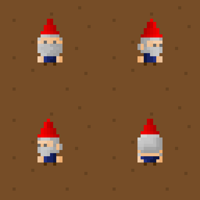 Pixel art gnome character by ljdv