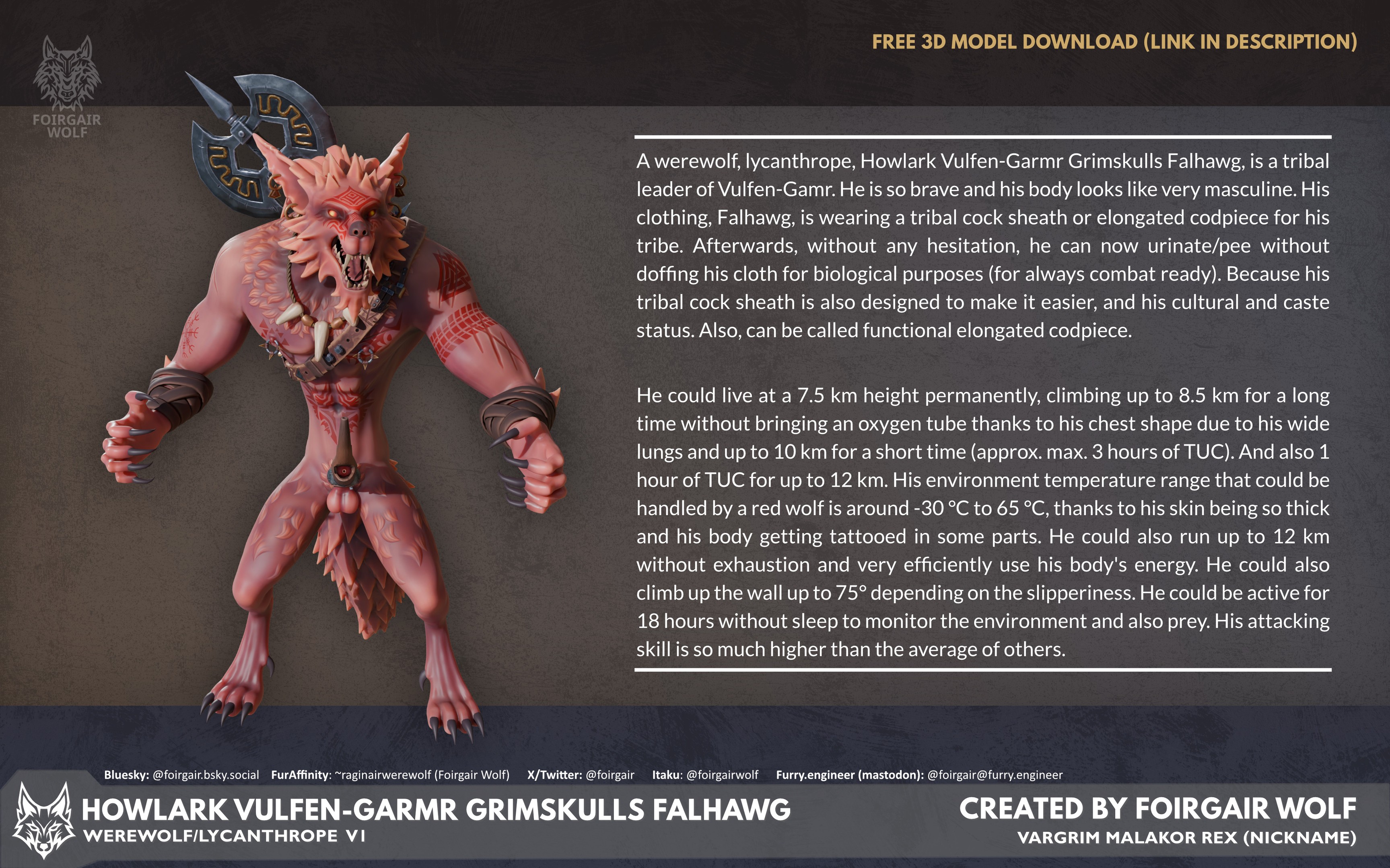Howlark Vulfen-Garmr Grimskulls Falhawg Werewolf/Lycanthrope (Free ...