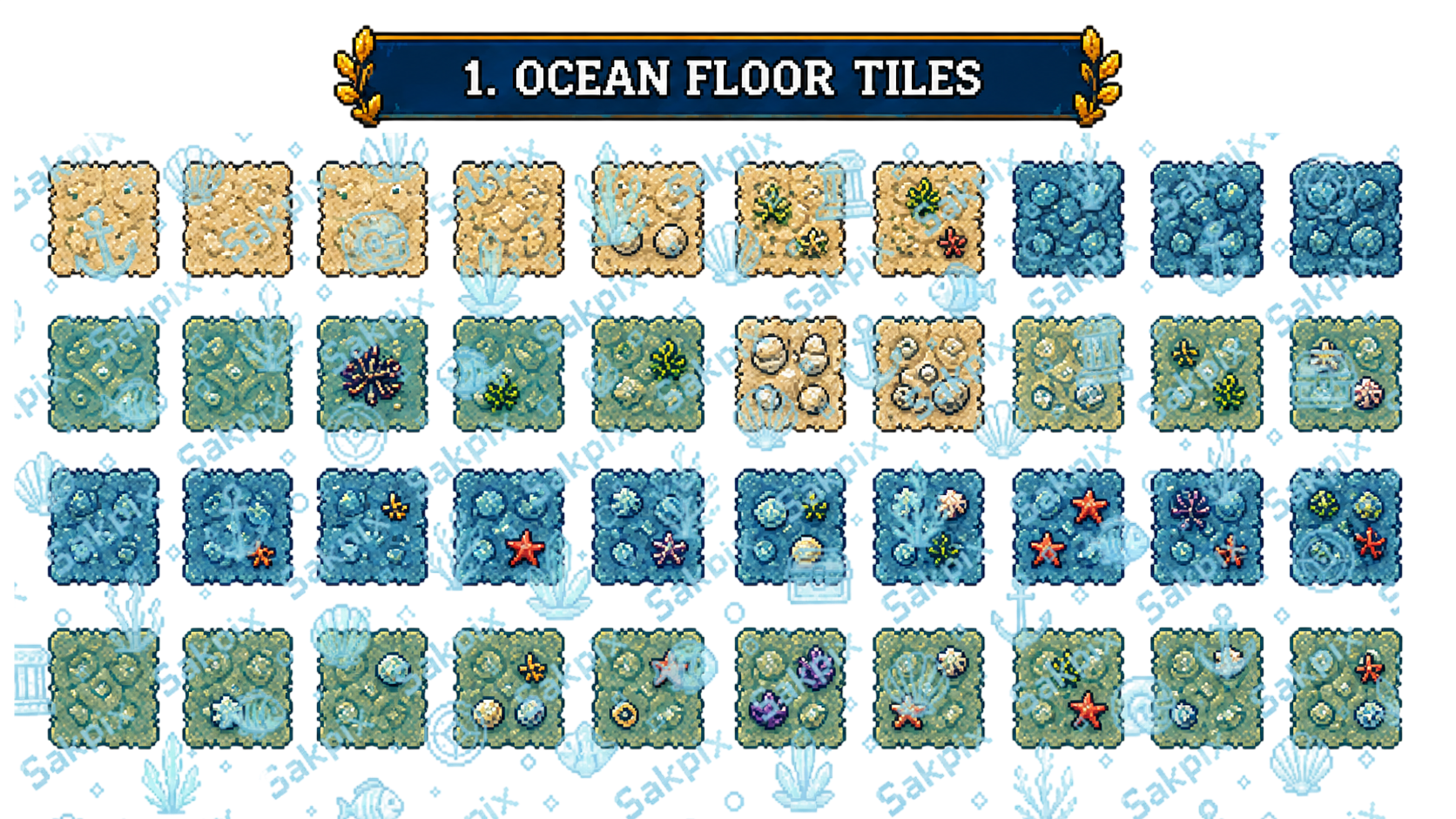 Underwater Ocean Depths – Top-Down Pixel Art Asset Pack by SakPix
