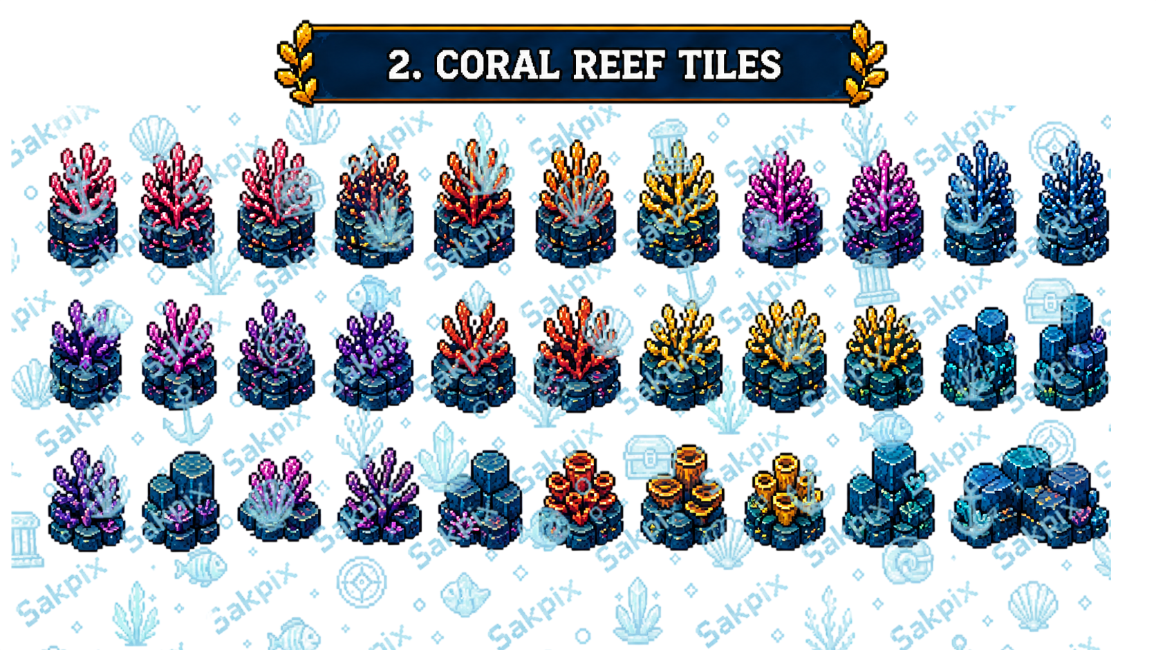 Underwater Ocean Depths – Top-Down Pixel Art Asset Pack by SakPix