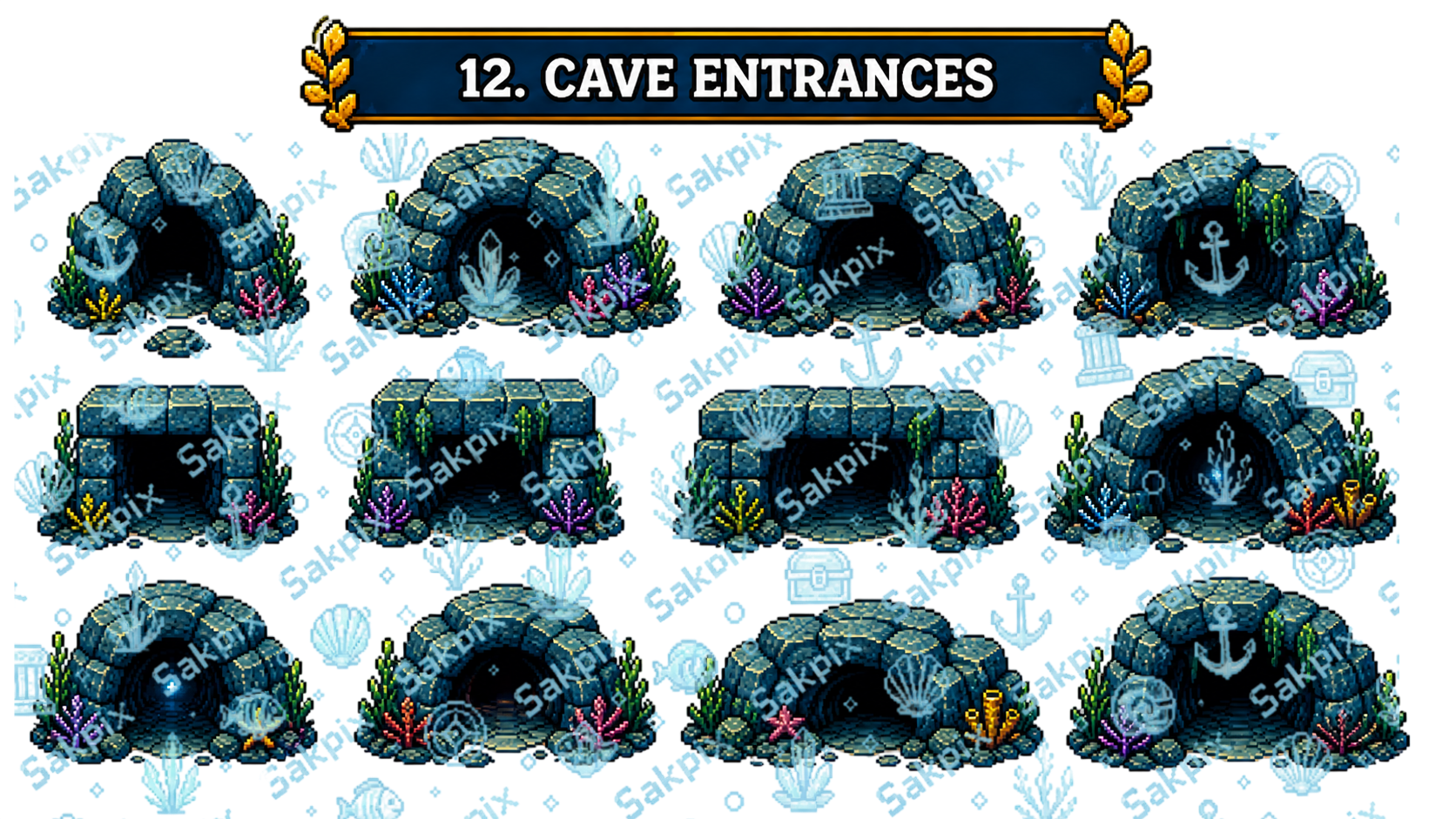 Underwater Ocean Depths – Top-Down Pixel Art Asset Pack by SakPix